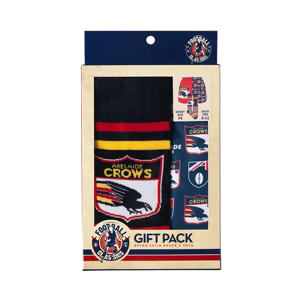 Adelaide Crows Mens Boxer Shorts & Socks Set