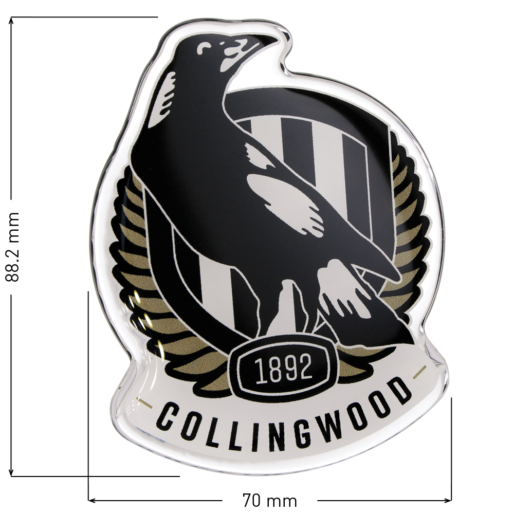 Collingwood Magpies Lensed Chrome Supporter Logo