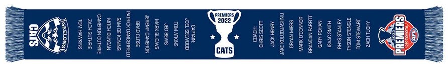 Geelong Cats 2022 Premiers Scarf