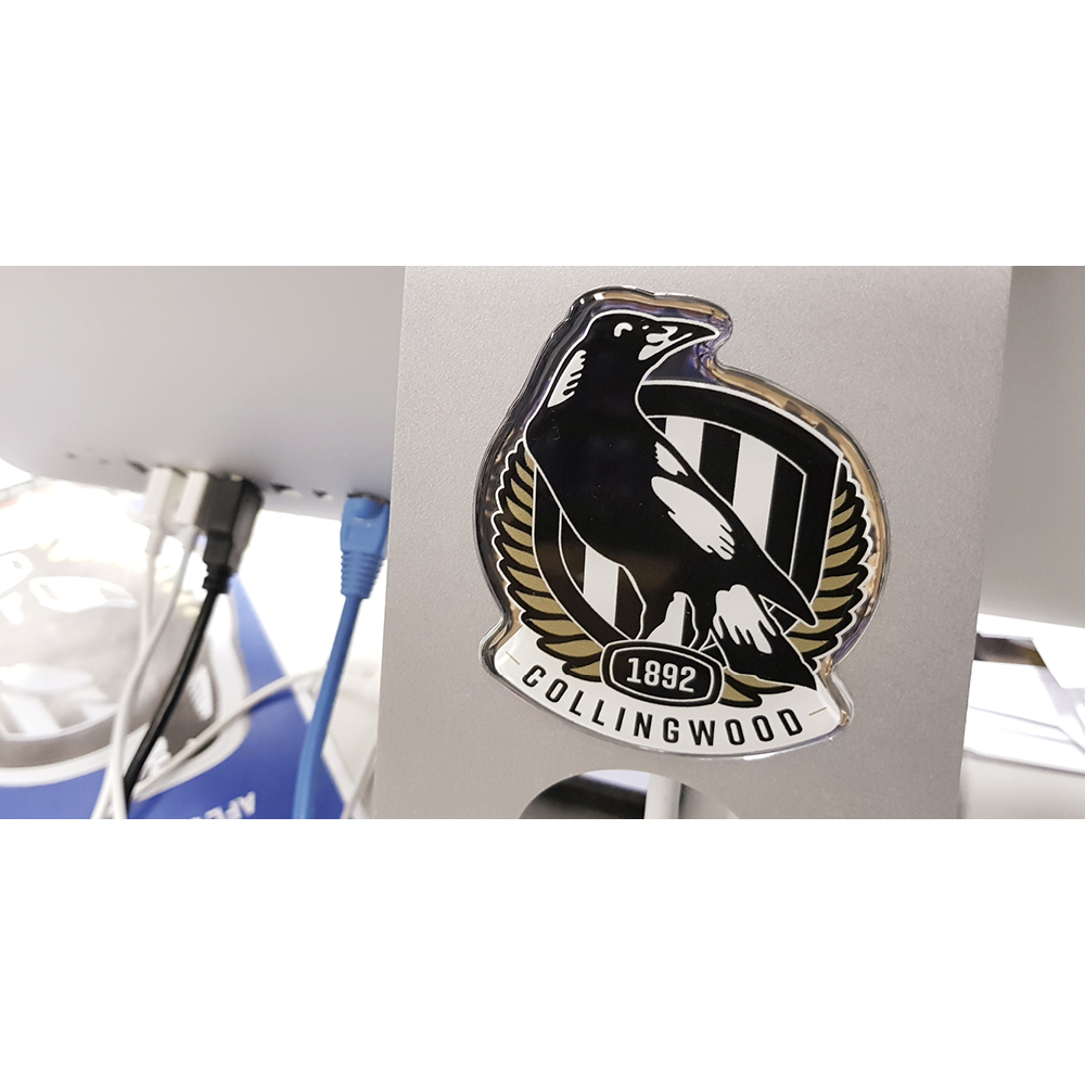 Collingwood Magpies Lensed Chrome Supporter Logo