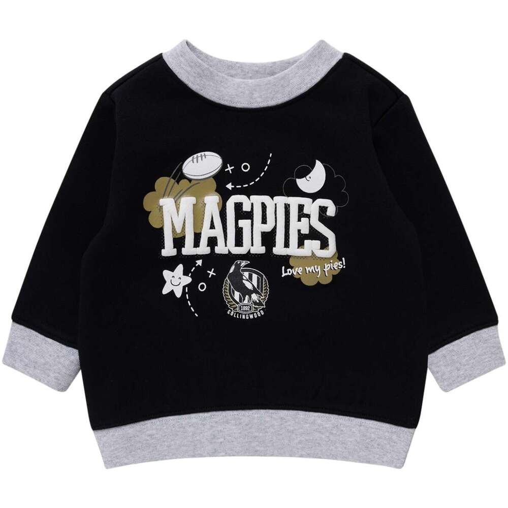 Collingwood Magpies Baby Puff Crew
