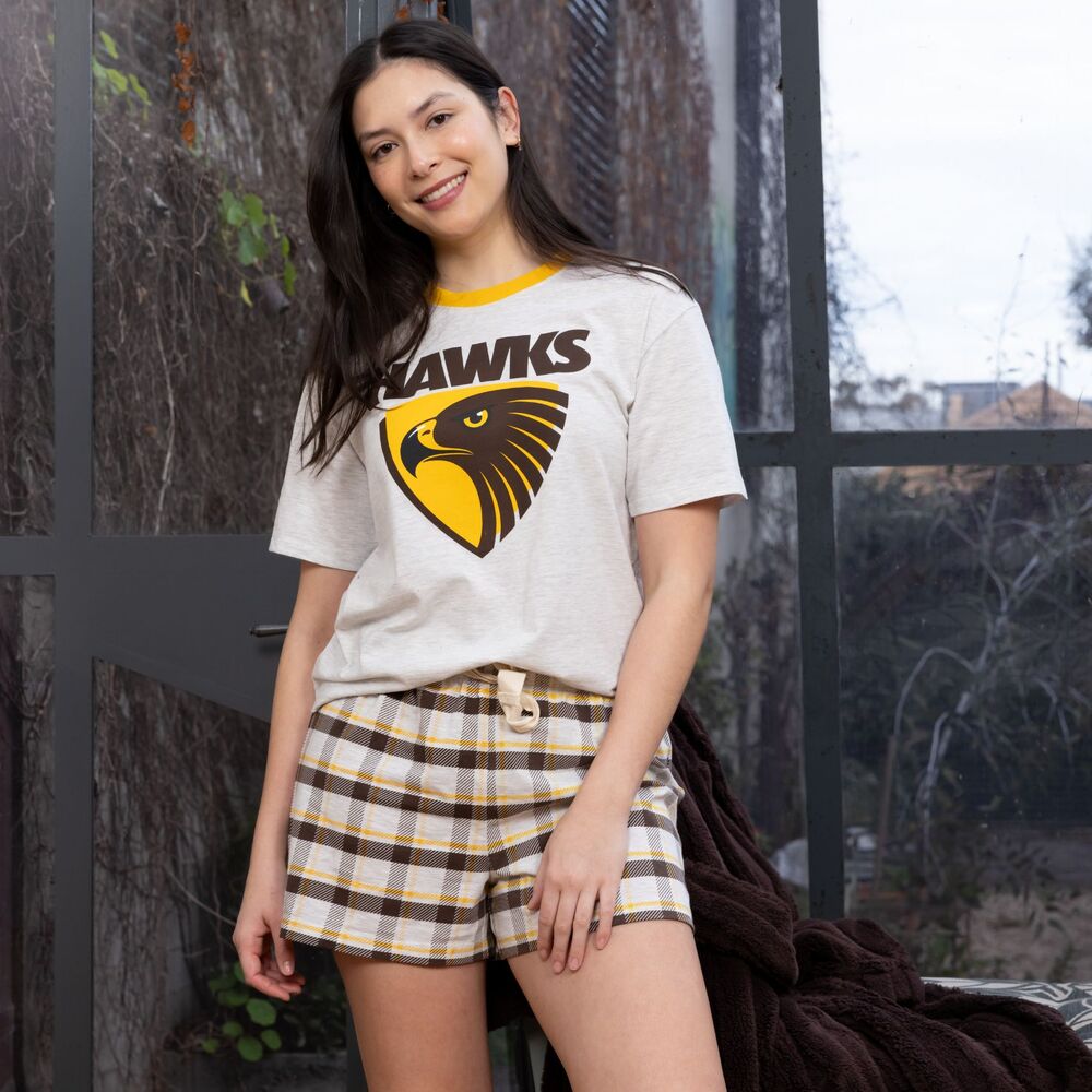 Hawthorn Hawks Womens Check PJ Set