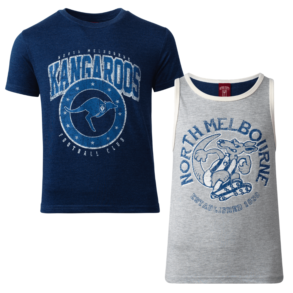 North Melbourne Kangaroos Youths Tee and Singlet Pack