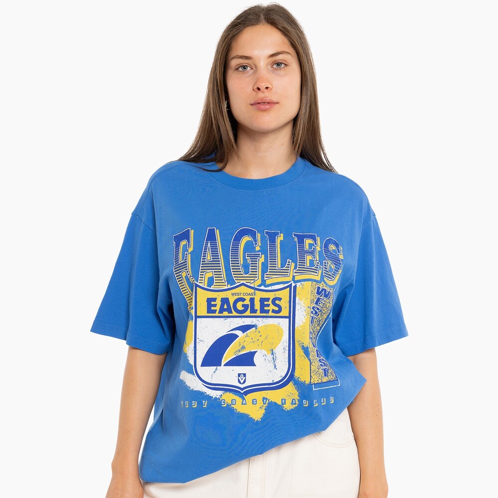 West Coast Eagles Mitchell & Ness Brush Off Adults Tee